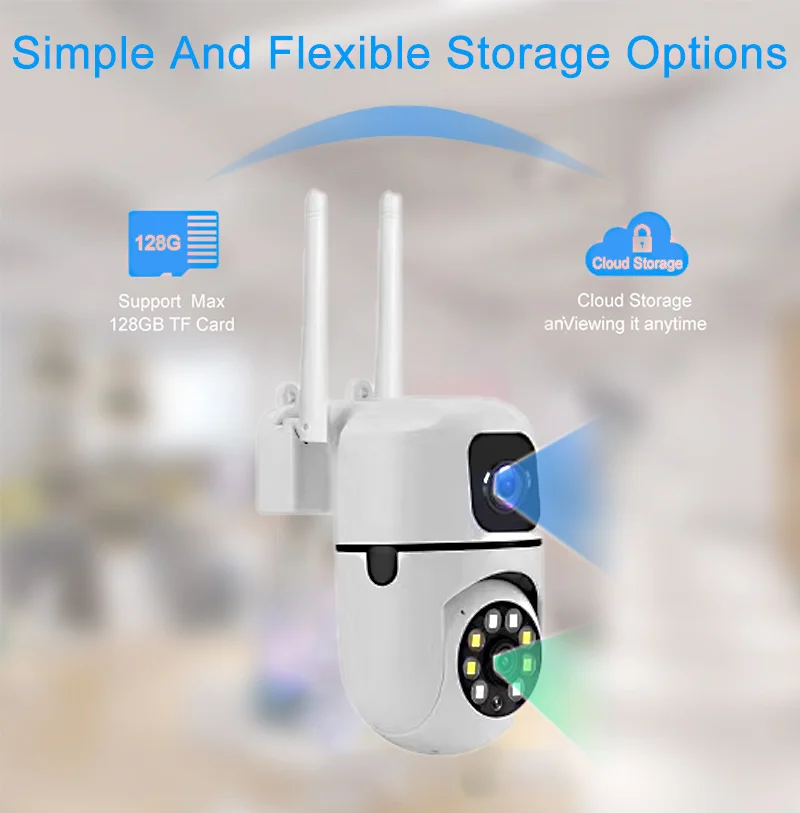 Dual-lens Cameras Smart 4mp Wireless Wifi Network Indoor