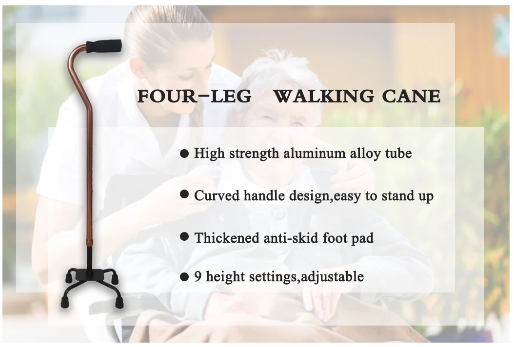 Adjustable Quad Cane - Lightweight and Durable Support