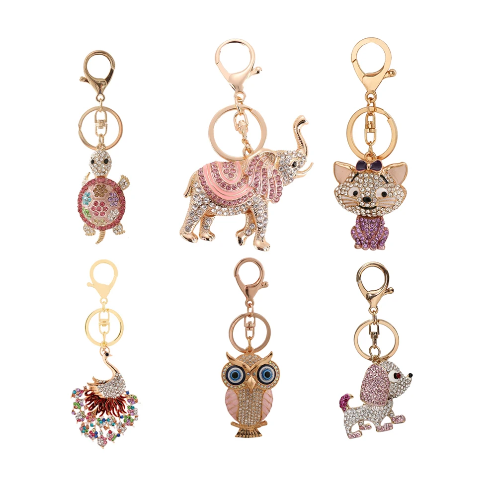 Hot Selling Metal Crystal Bling Charm Tortoise Animal Key Chain ...