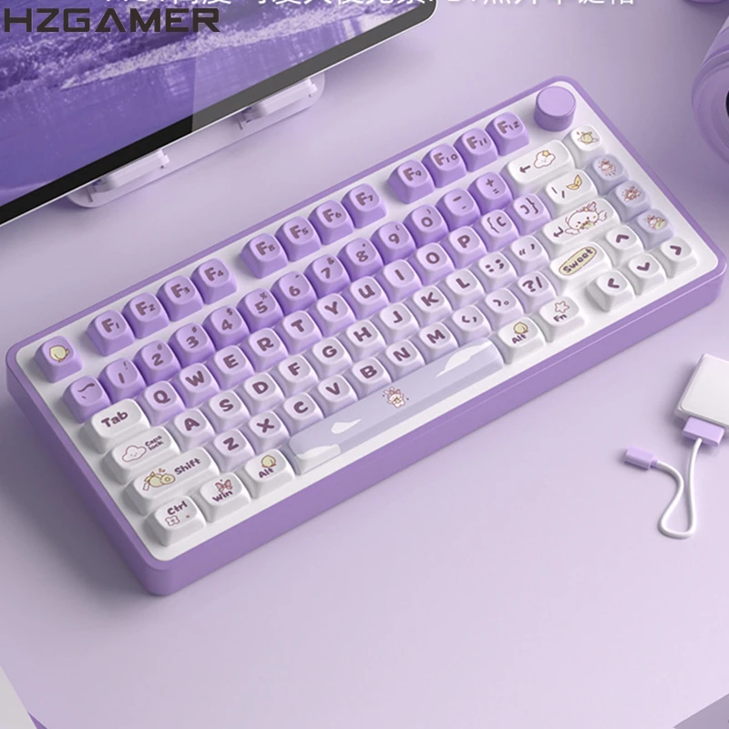 HZGAMER Purple Rabbit MOT Profile PBT Keycap Mechanical Keyboard ...