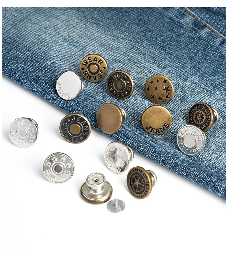 Custom Logo Embossed Snap Button Zink Alloy Metal Gold Silver Denim ...
