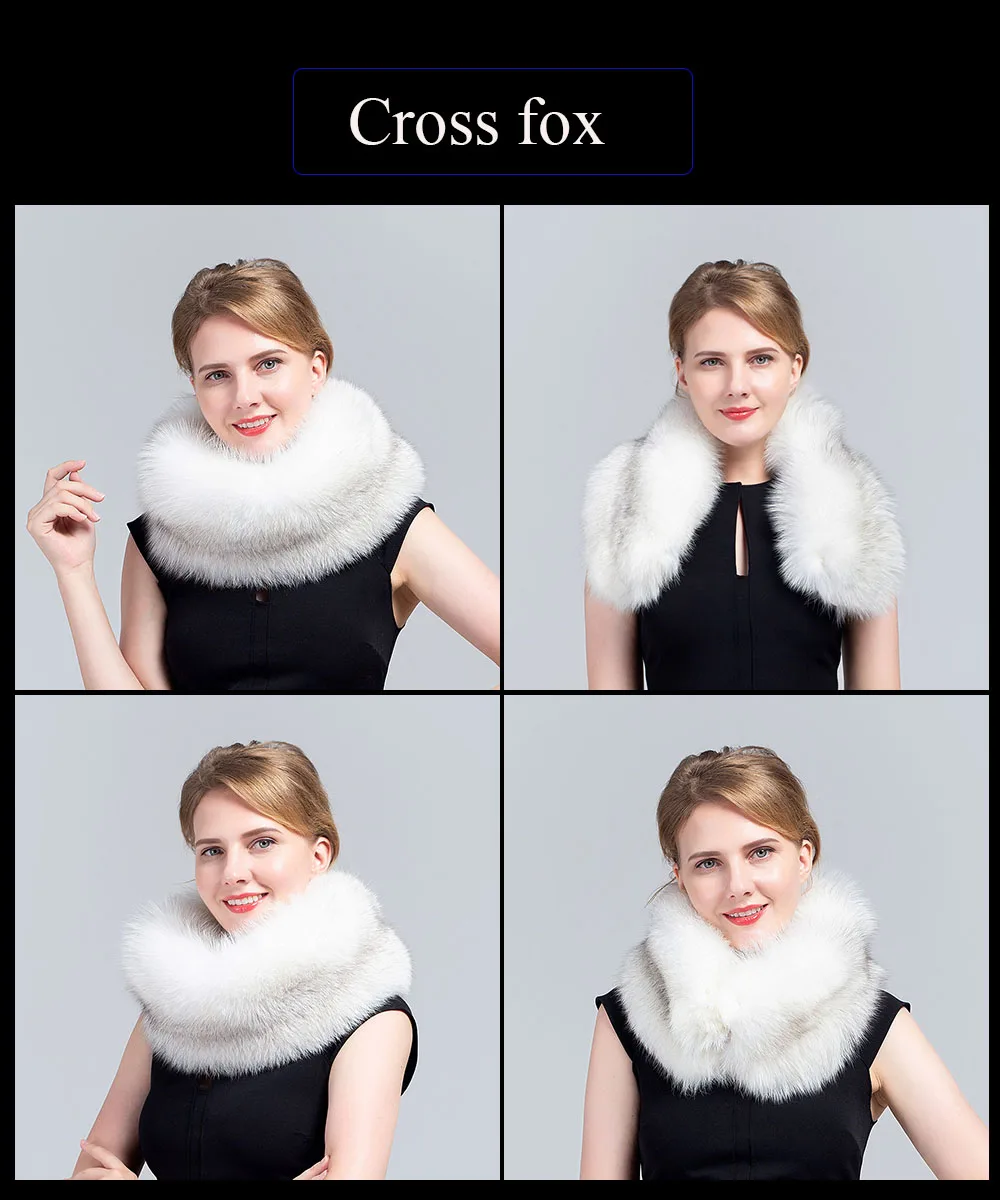 Mwfur Round Neck Fur Collar Fox Hair Scarf Winter Fashion Scarves Girls ...