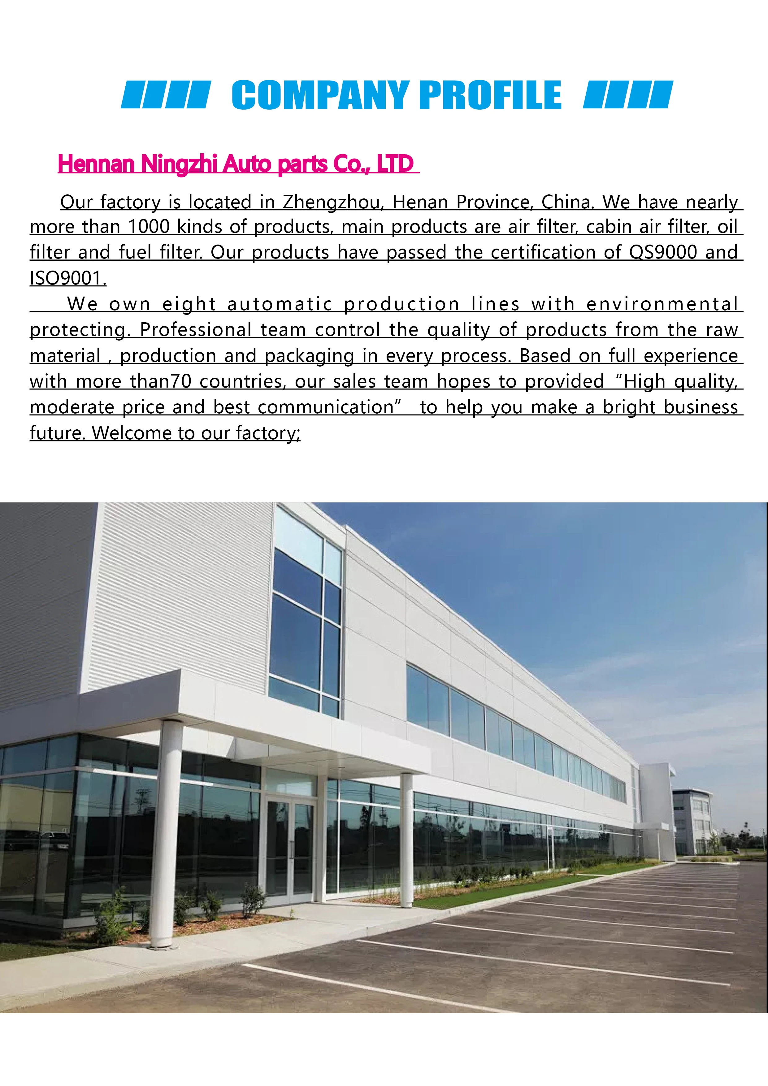 China Factory Wholesale Machine Engine Oil Filter 2247634000 22476340A0 ...