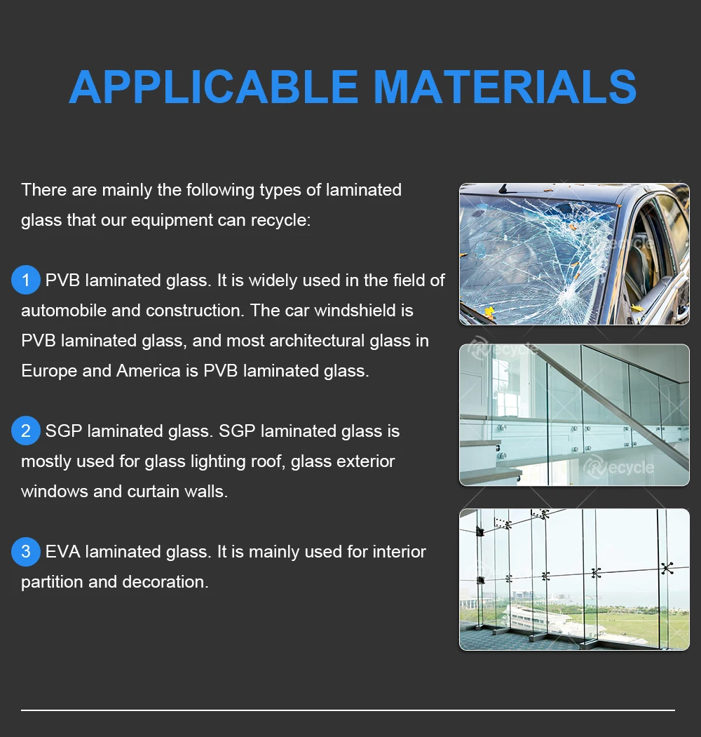 Car Laminated Glass Crusher Glass Waste Recycling Machines - Buy Pvb ...