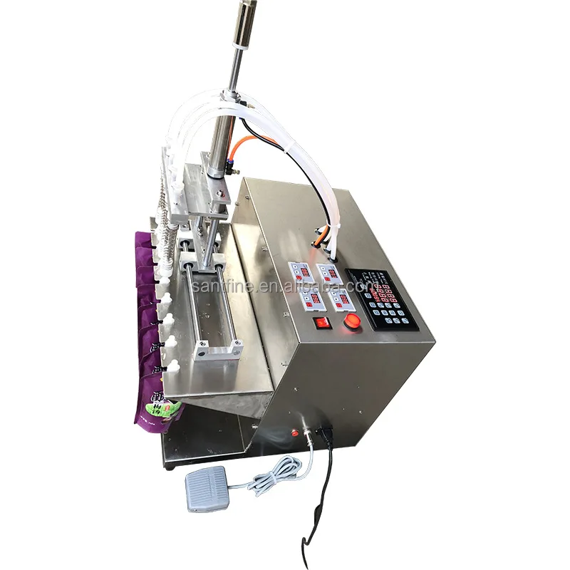 Stand up Pouch with Spout Filling Capping Machine Desktop 4 Nozzles ...