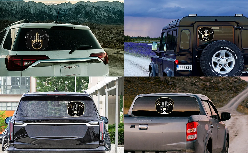 7 Models Middle Finger Light Auto Car Suv Interior Rear Windshield ...