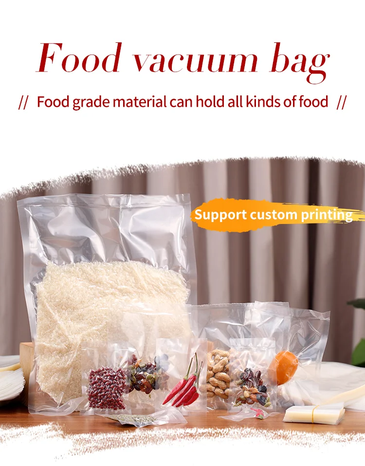 Custom Heat Seal Vacuum Plastic Embossed Food Packaging Vacuum Bag For ...
