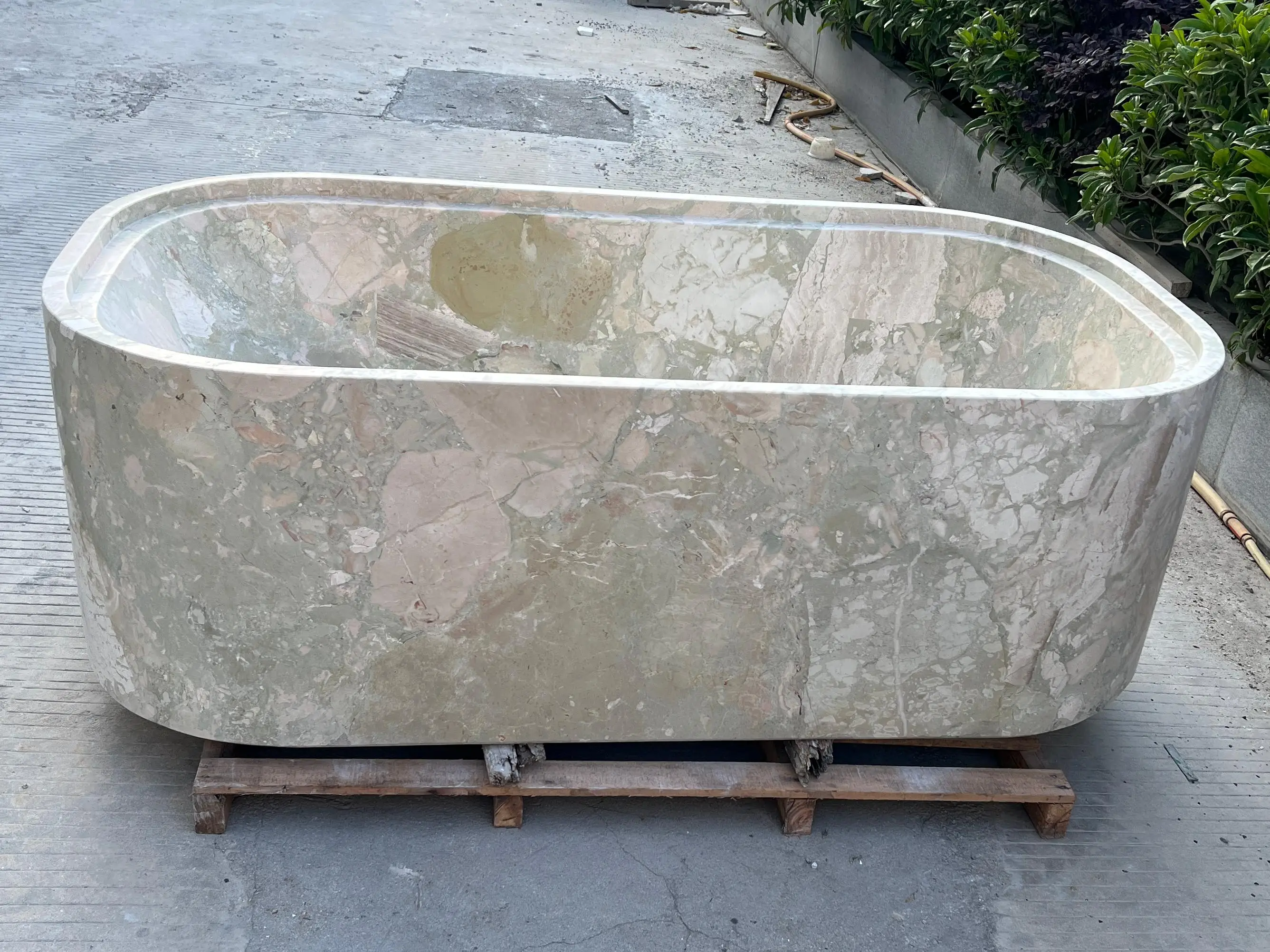 SH Stone Luxury Custom-made Arabescato Marble Modern Oval Bathtub ...