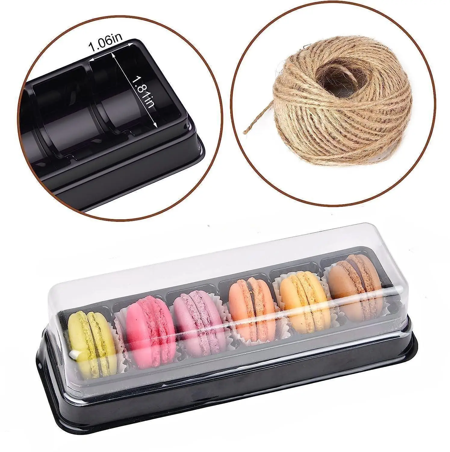 Widely Used 12pcs Custom Clamshell Packaging Clear Plastic Macaron Tray ...