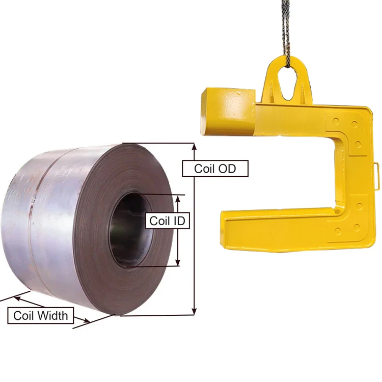 Steel Coil Lifting Tong Clamp C Hook Material with Clevis Slip Hook ...