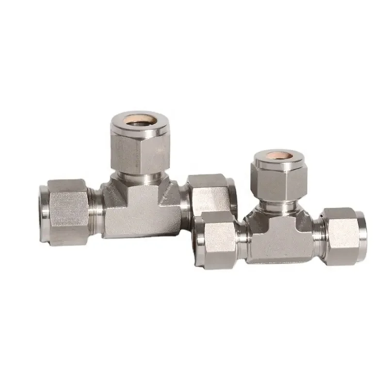 Ss316l/304 Stainless Steel Double Ferrules Union Tee Tube Fittings ...