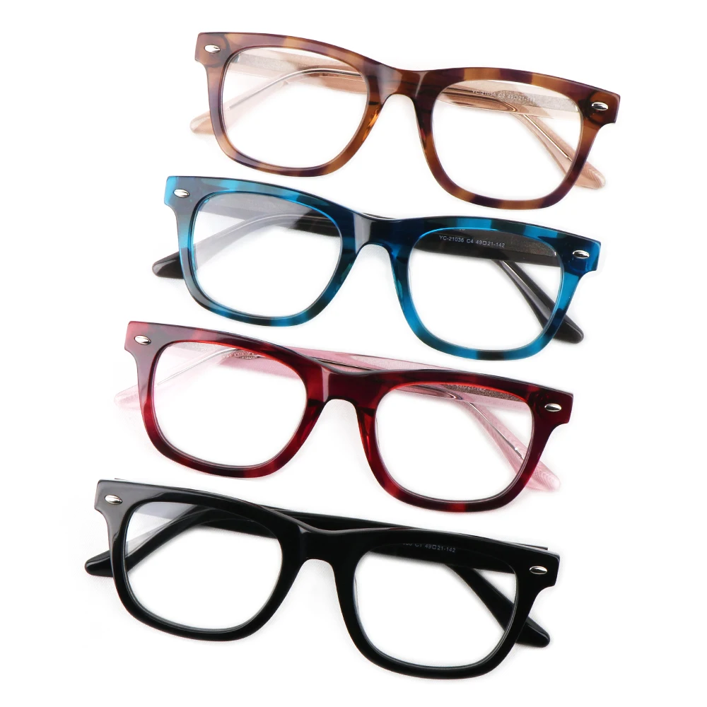 New Design Square Acetate Optical Eyeglasses Frame Rectangle Spectacle ...