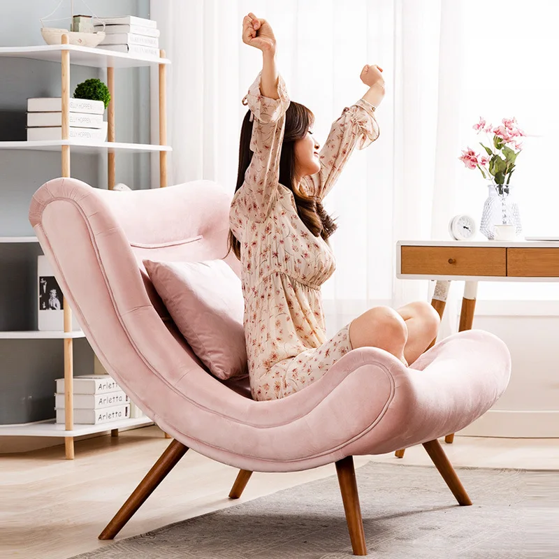 Lazy Sofa Schnecken stuhl im neuen Stil mit FuB schemel mit hoher Ruckenlehne