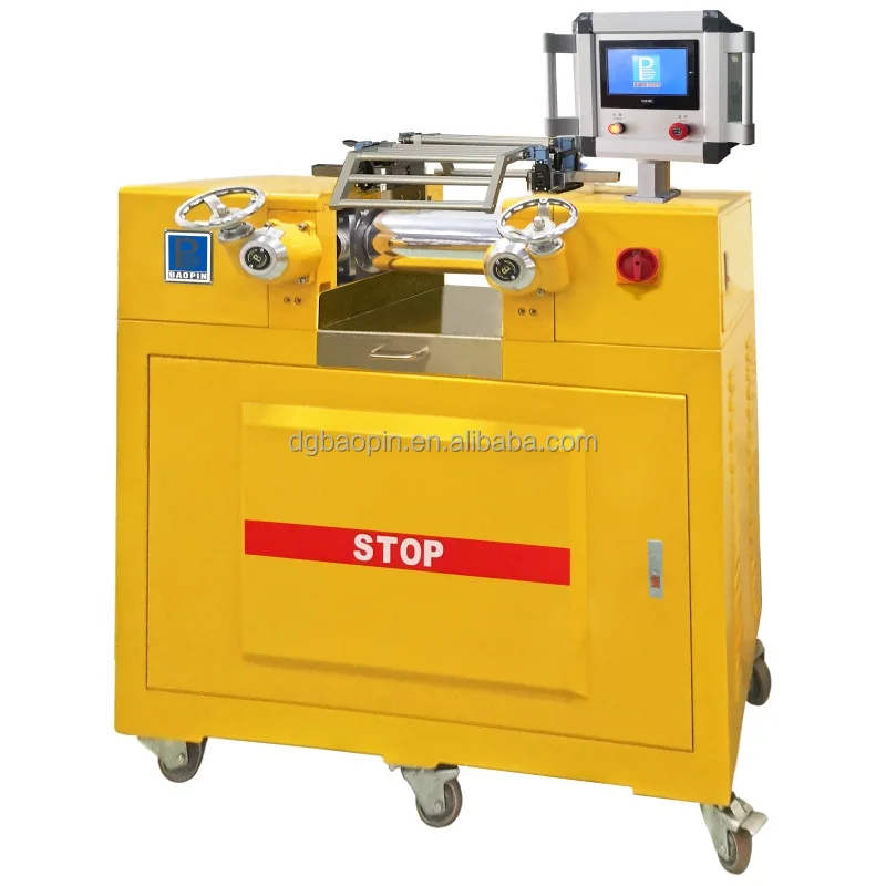 Electric Heating Water Cooling Lab Two Roll Open Mixing Mill / Plc ...