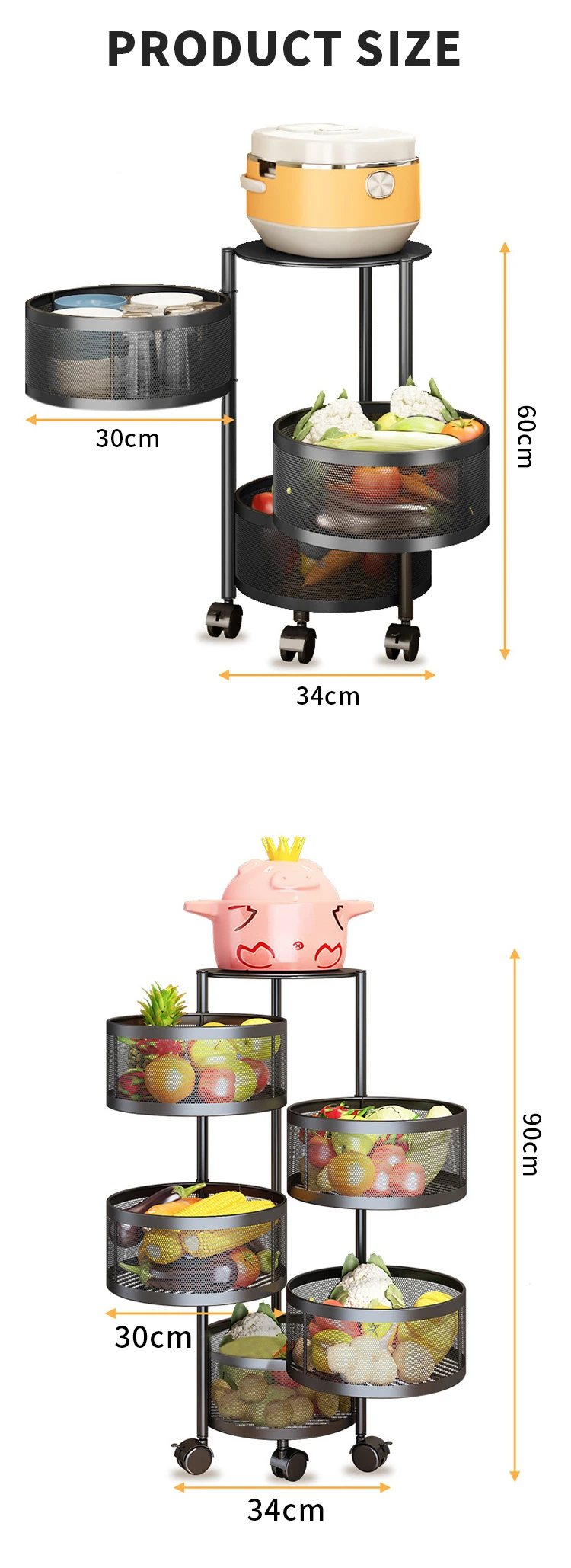 5-tier Kitchen Storage Shelves - Efficient & Sustainable