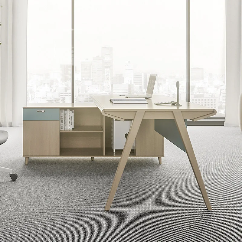 Work Executive Office Table With Divider Modern Open Work Desk With ...