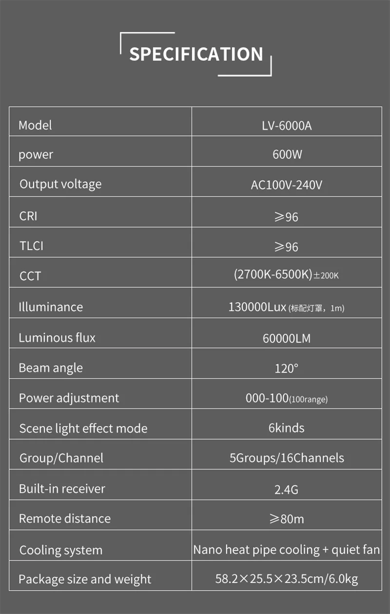 NiceFoto LV-6000A Professional Bicolor 600 Watt LED Studio Photographic ...