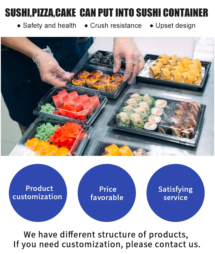 Annual Hotsale Japanese Disposable Fully Transparent Plastic Sushi Box ...