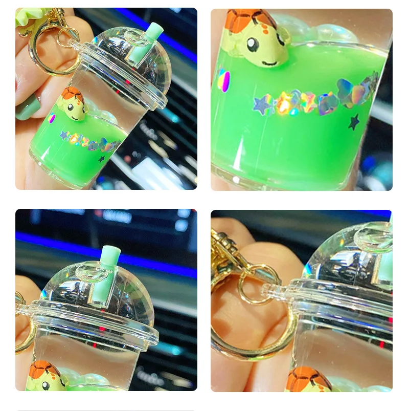 Liquid Boba Keychain Cute Kawaii Accessories Milk Tea Llavero Turbo Sea ...