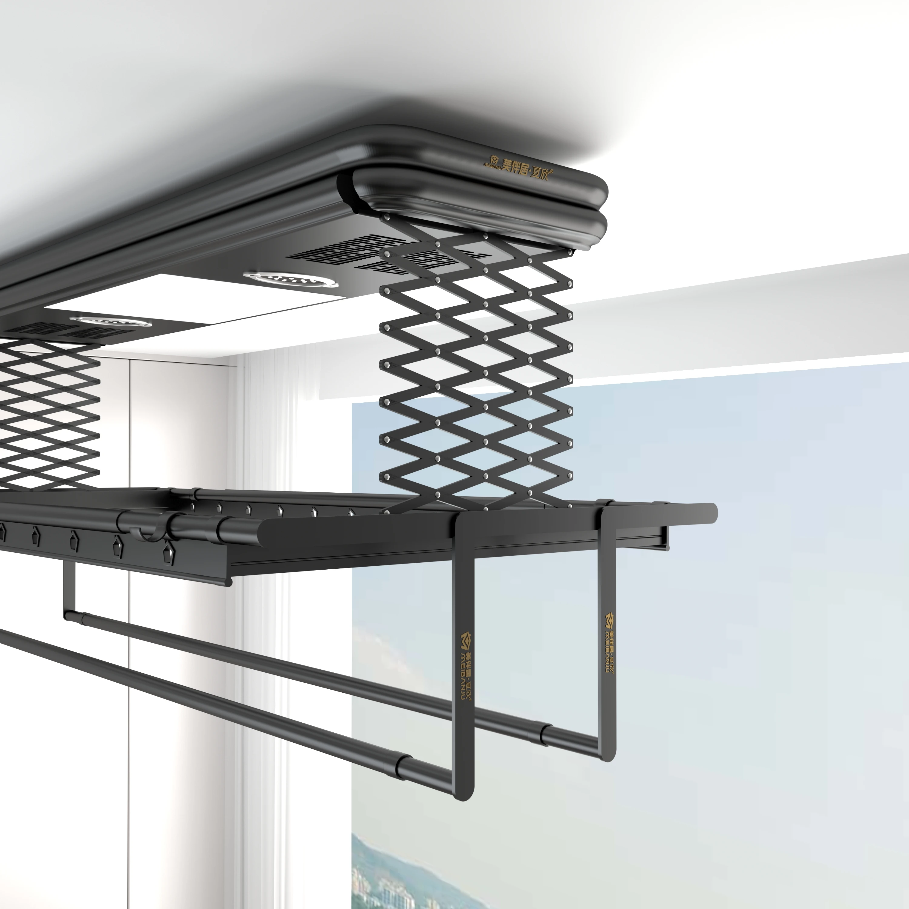 Ceiling Balcony Telescopic Clothes Drying Pole - Smart Control