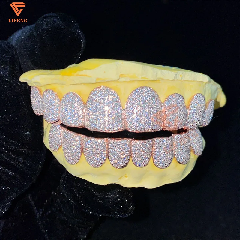 Iced Out VVS1 Moissanite Diamond Teeth for Grillz Customized 925 Silver ...