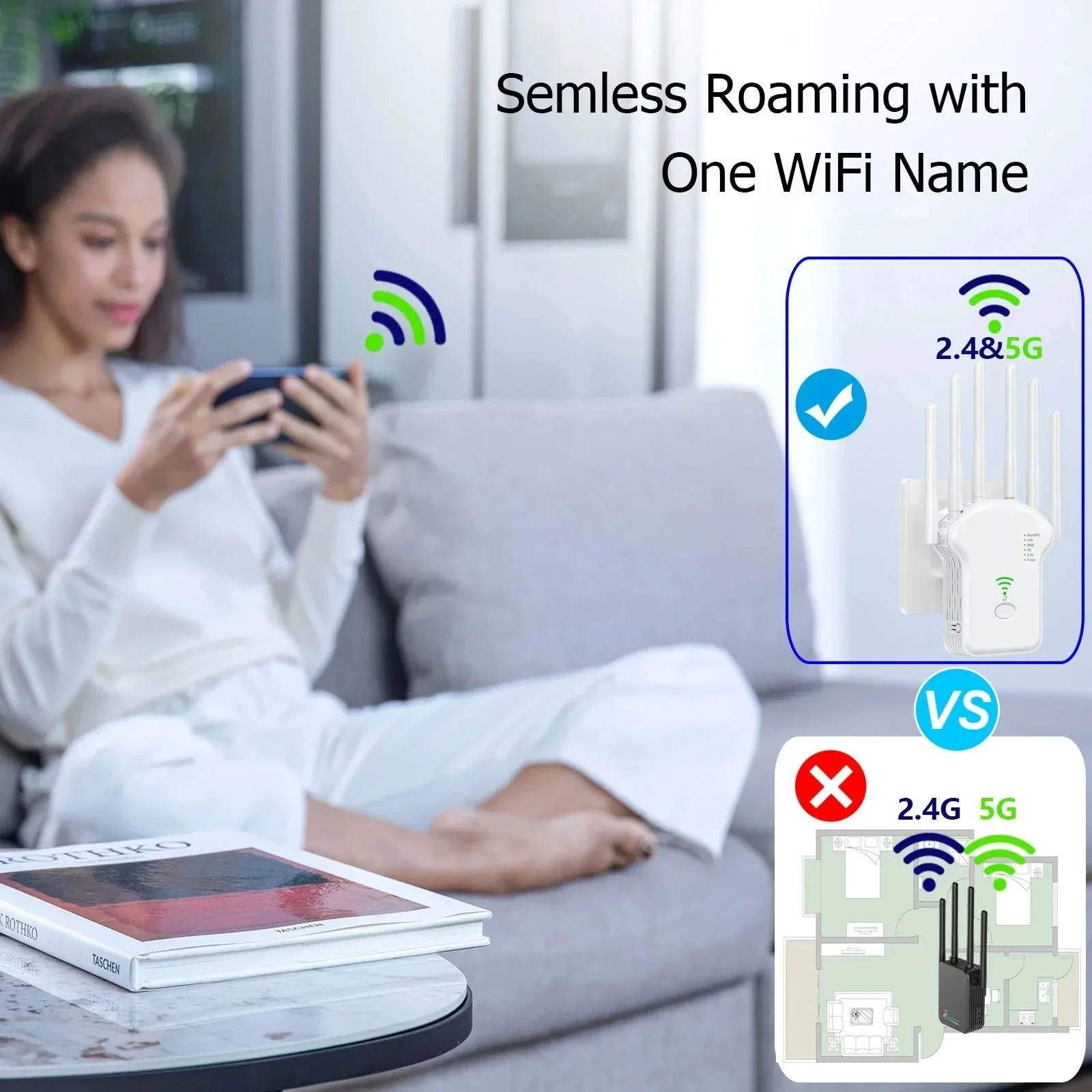 1200mbps Wifi Repeater - High Gain Wireless Signal Amplifier