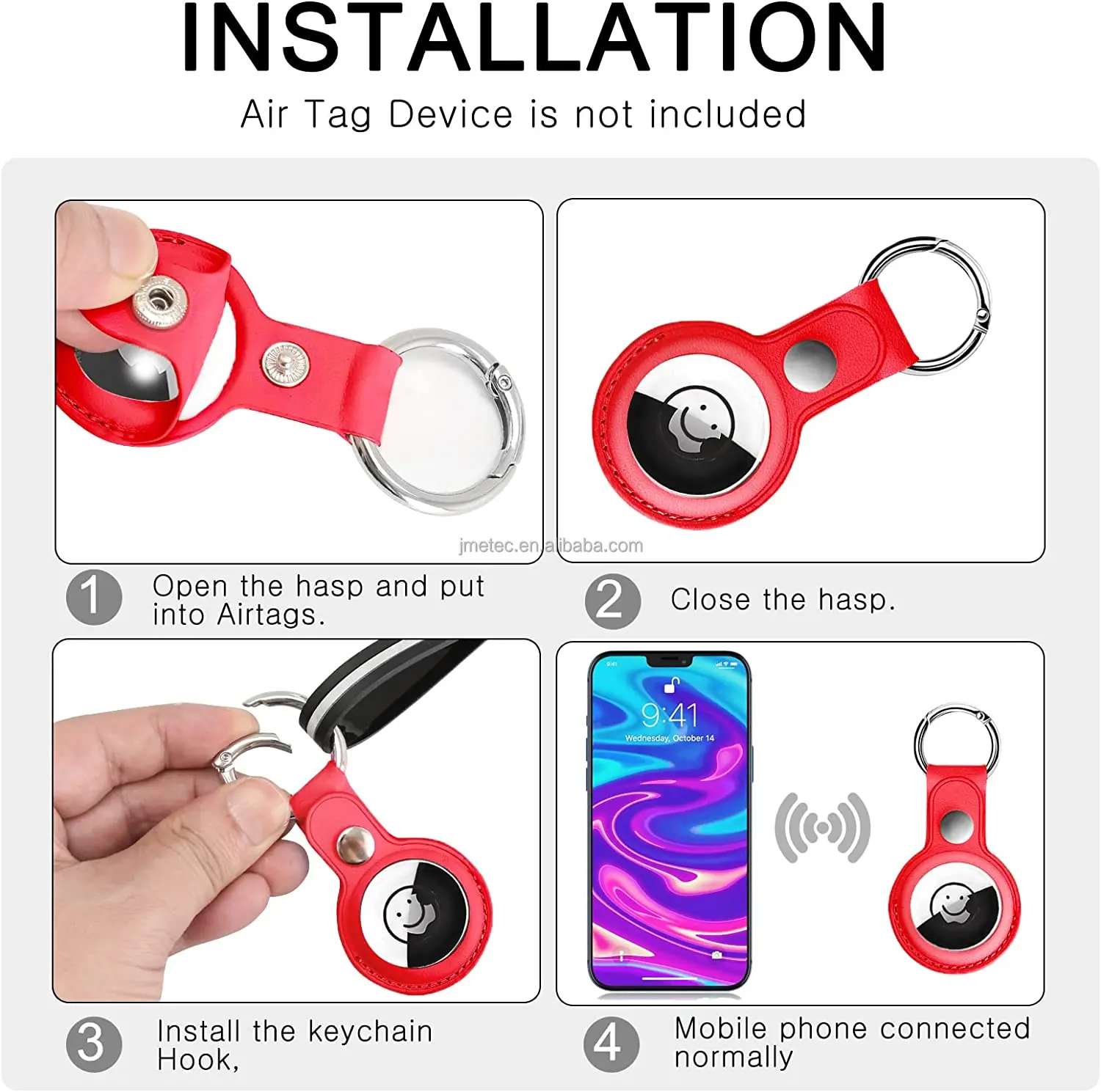 Leather Air Tag Case Multi Pack Keychain Airtag Case Waterproof Stylish Holder With Strap For ...