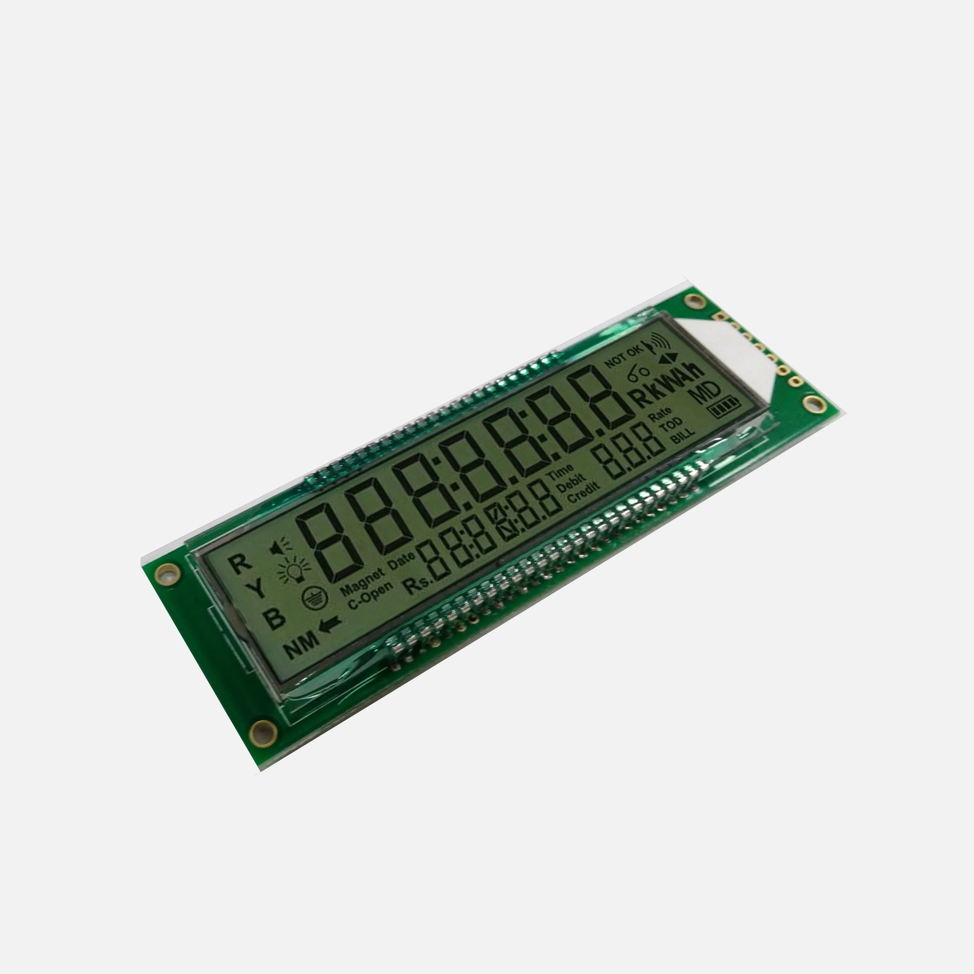 3.3v custom segment energy meter lcd 7 segment lcd display with white ...