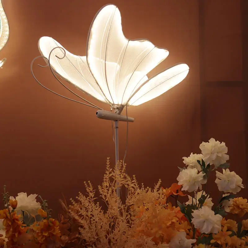 2PCS a Set Blue LED Butterfly Wings Party Events Decor