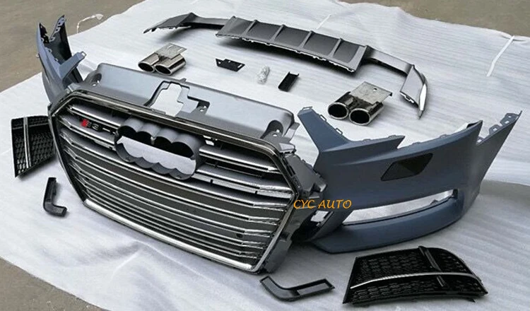 A3 Modified Bodykit For Audi A3 Up To S3 Bumper With Grille Car Spare ...