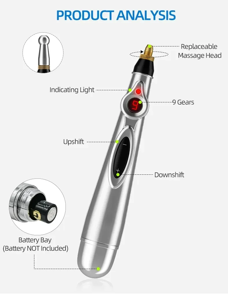 5 In 1tens Meridian Energy Pulse Massage Pen W-912 Usb Electronic Pain ...