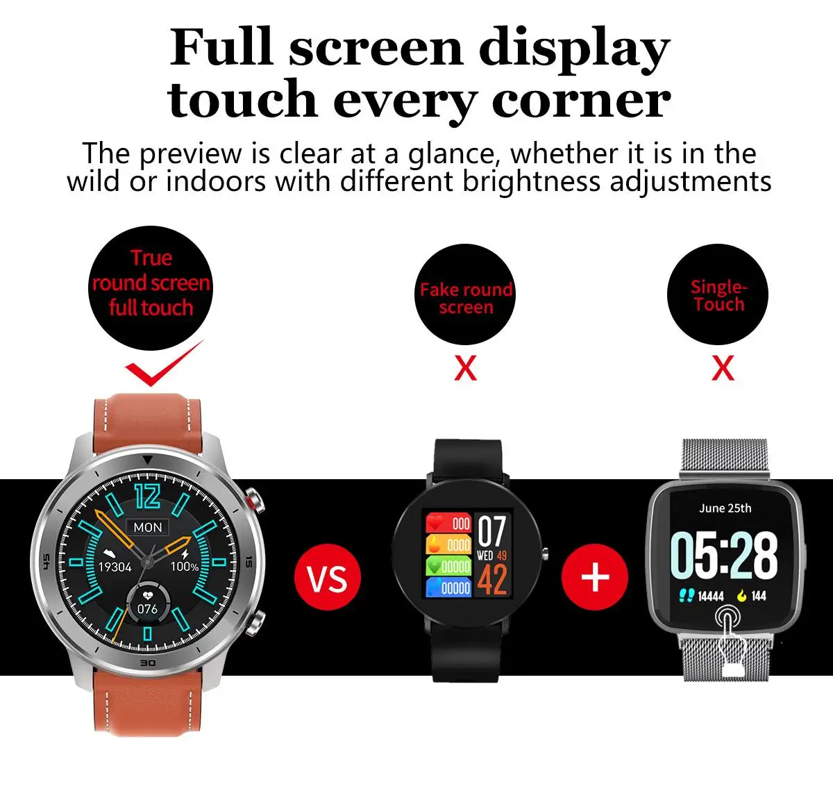 Dt78 Smart Watch For Men Ip68 Waterproof Full Touch Screen Smartwatch ...