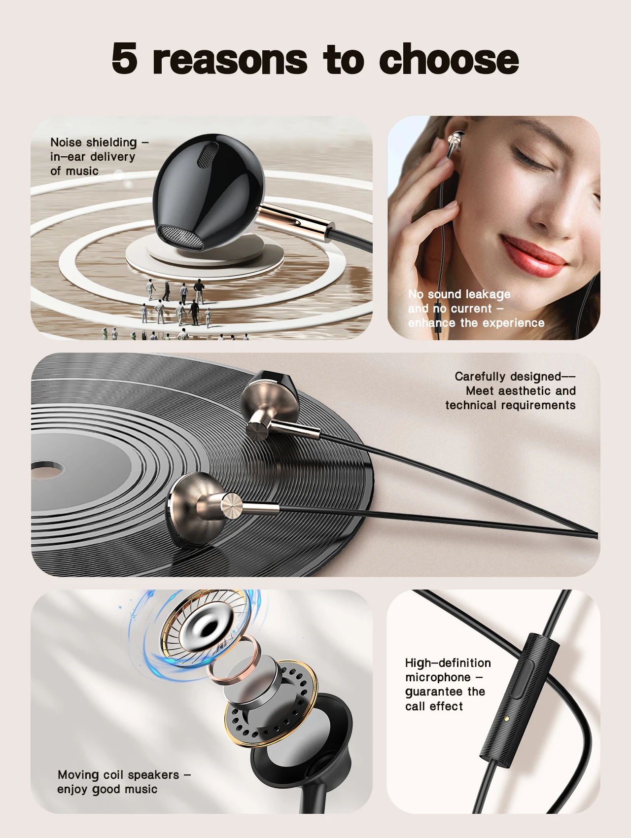 LDNIO HP09C Earphones - Wired Handsfree for Apple & Android