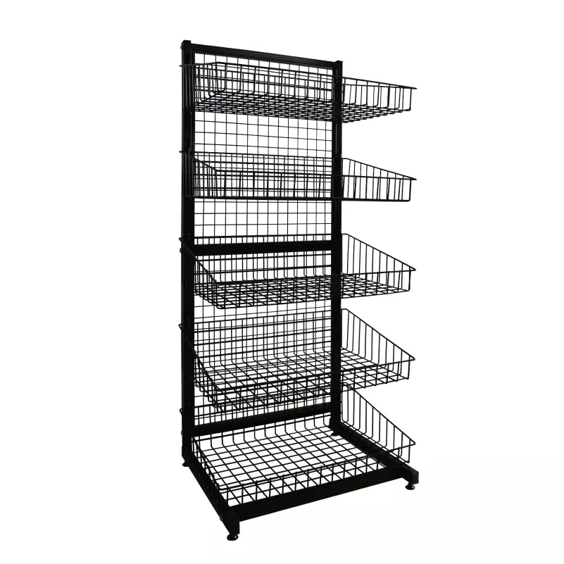 Customized Multi Layers Shelf with Wire Basket Display Rack Bakery ...
