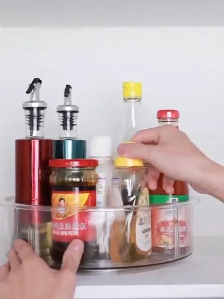 Rotating Spinning Storage Container Clear Lazy Susan Organizer With 2 ...