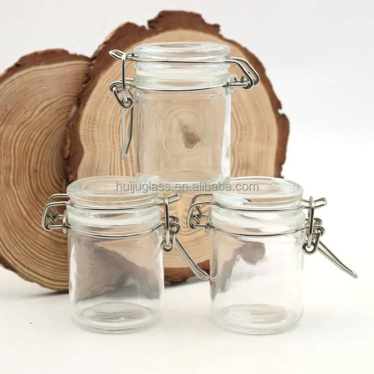 Factory Price Airtight Glass Jars with Clip Lids - 50ml Latch Jars for ...