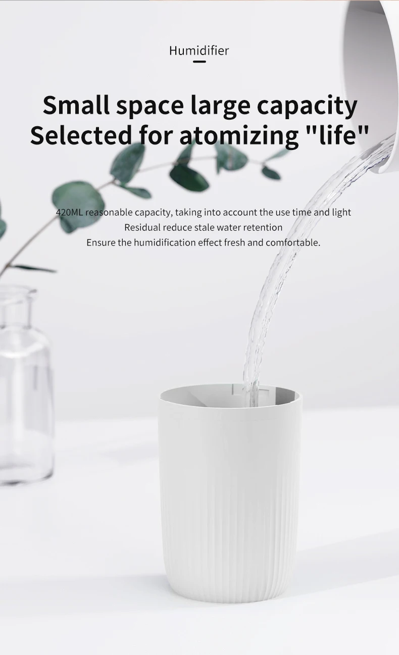 420ml Ultrasonic Humidifier - Intelligent Aromatherapy Gift