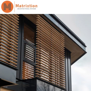Horizontal Aluminum Wood-finish Battens Screen By Matrixtion - Buy ...