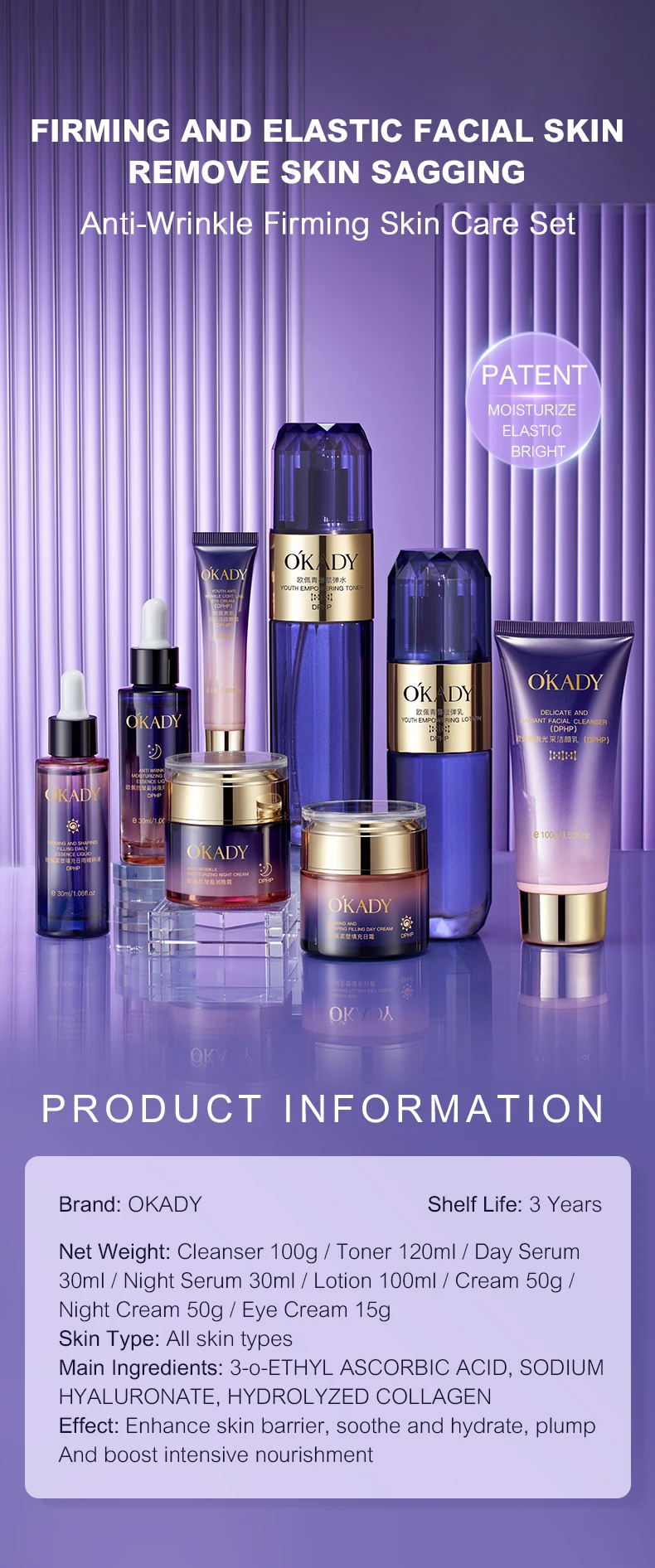 Okady Beauty Face Kit Care - Professional Anti-Aging Set