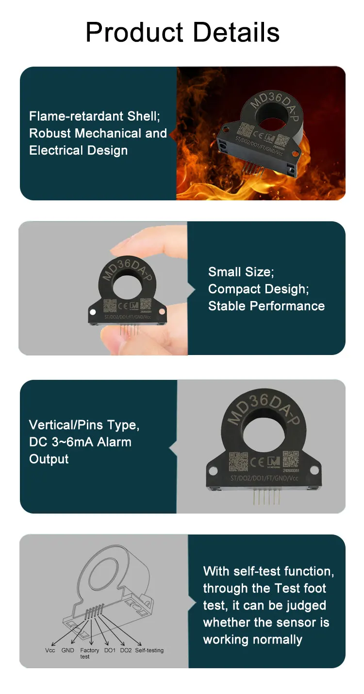 IEC62955 RDC-DD 6ma Leakage Alarm Sensor for DC Systems