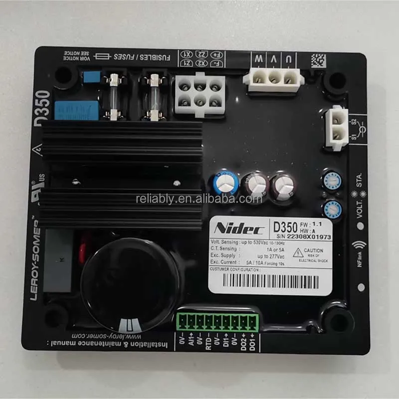 Leroy Somer Alternator D350 with Nidec AVR D550 for Generators