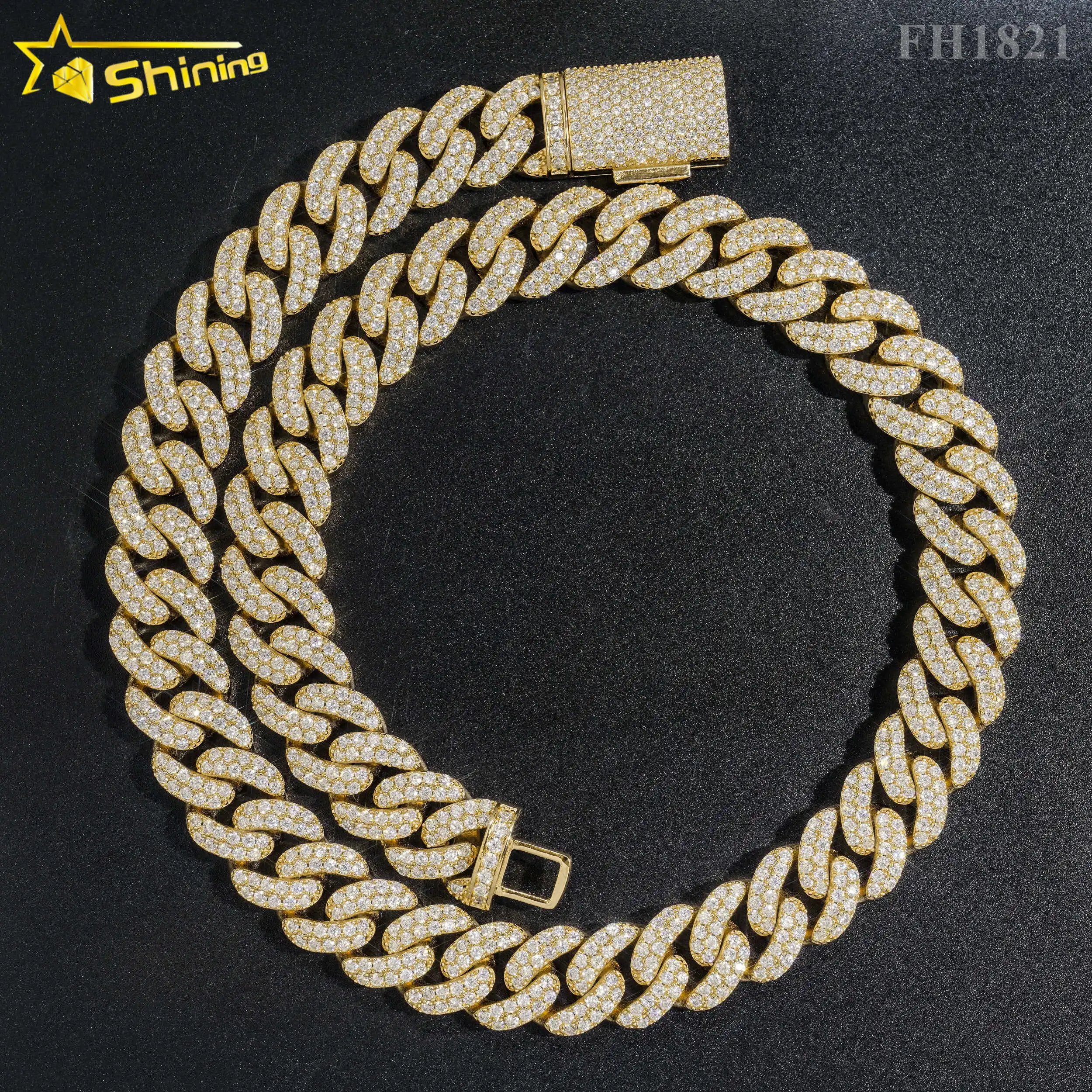 15mm Miami Cuban Link Chains Wholesale 925 Silver Jewelry Hiphop Men ...