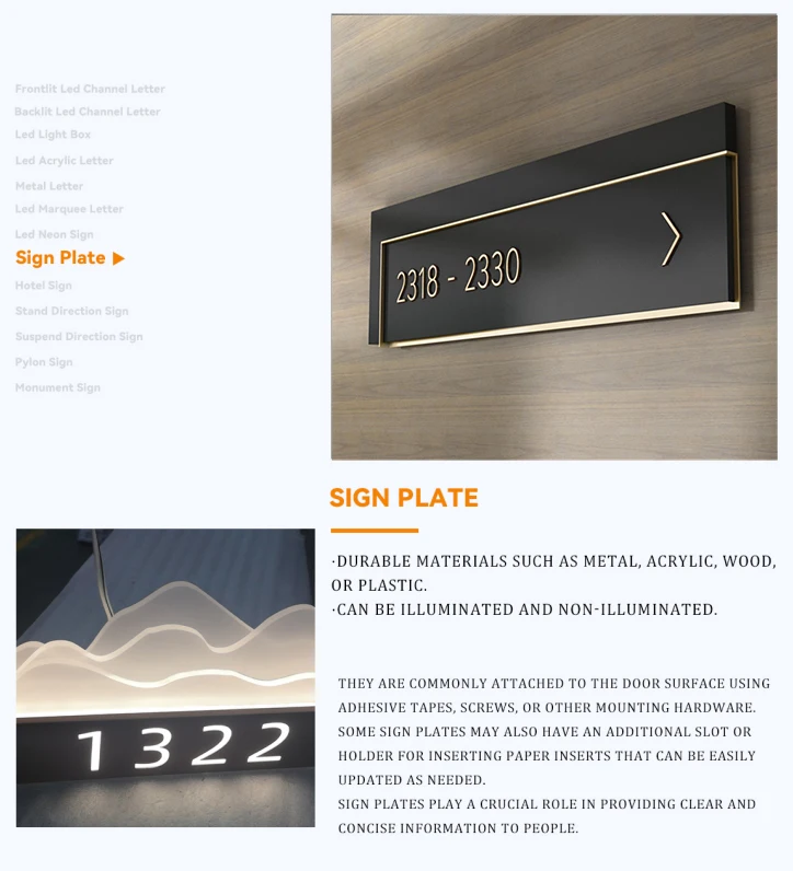 Metal Hotel Signage Companies Acrylic Hotel Room Number Apartment Door ...