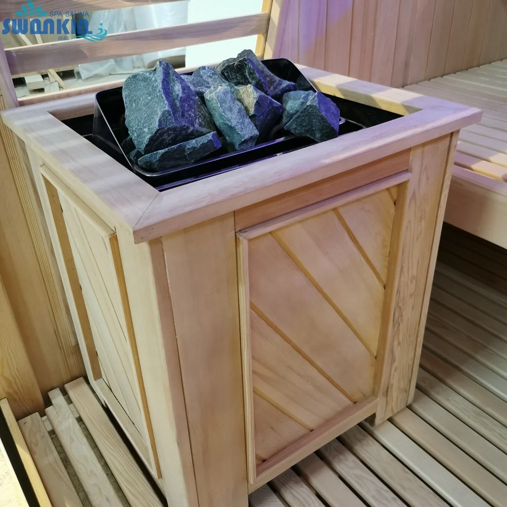 Swankia Luxury Hemlock Wood Sauna Traditional 6 People Sauna Room ...