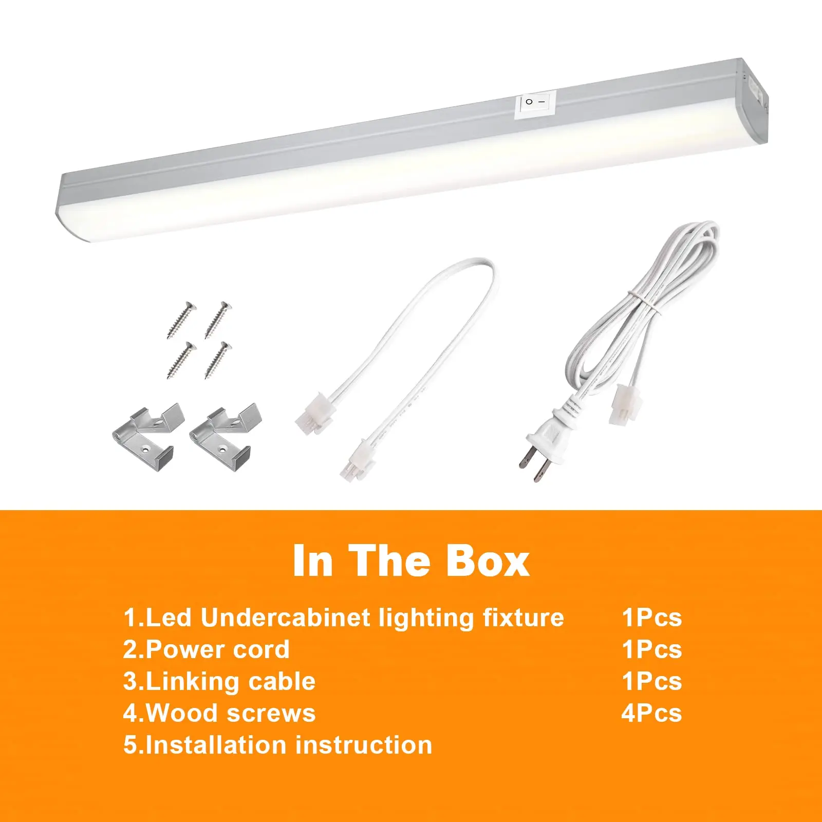 Surface Mounted Hardwired 120v Kitchen Under Cabinet Led Lighting Bar ...