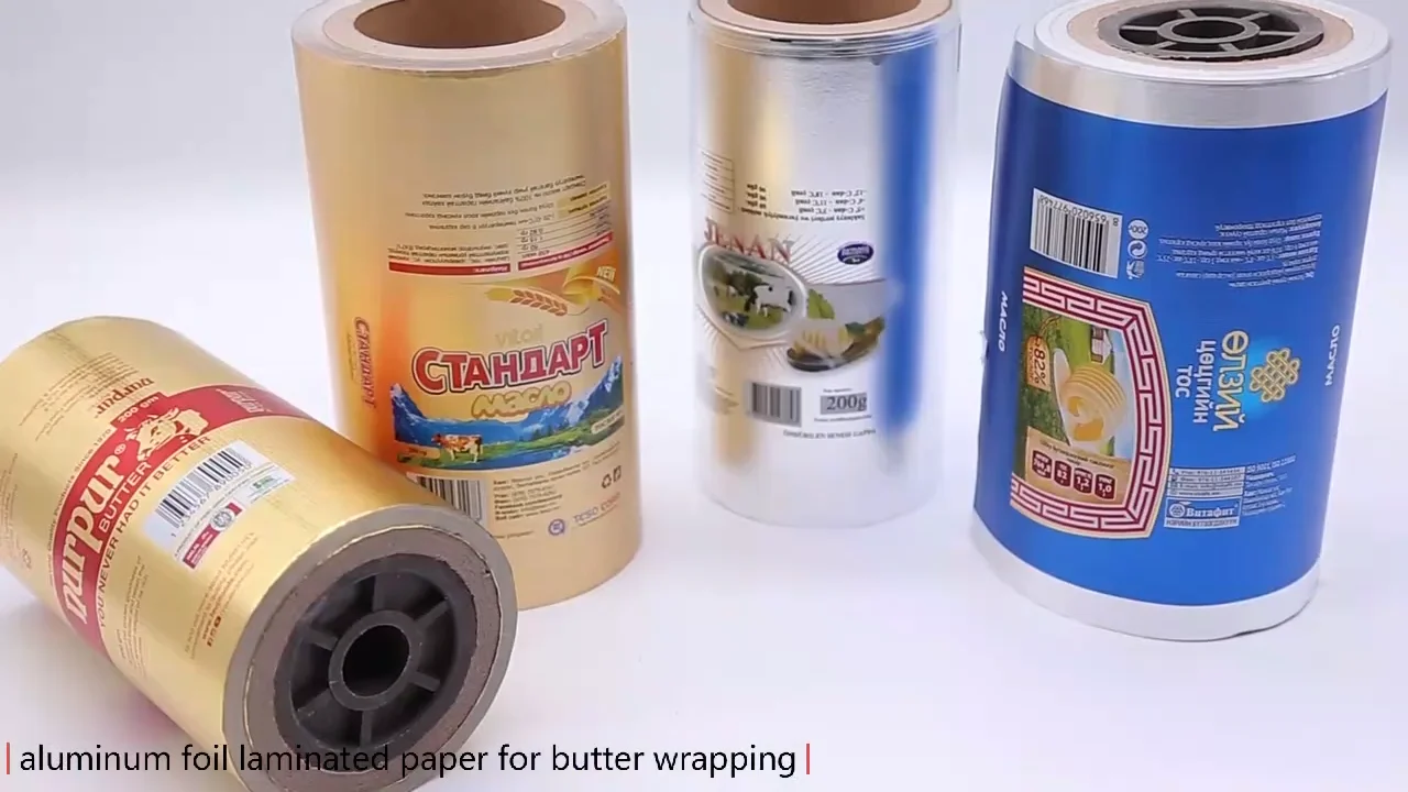 Printed Butter Packaging Aluminum Foil Laminated Greaseproof Coated ...