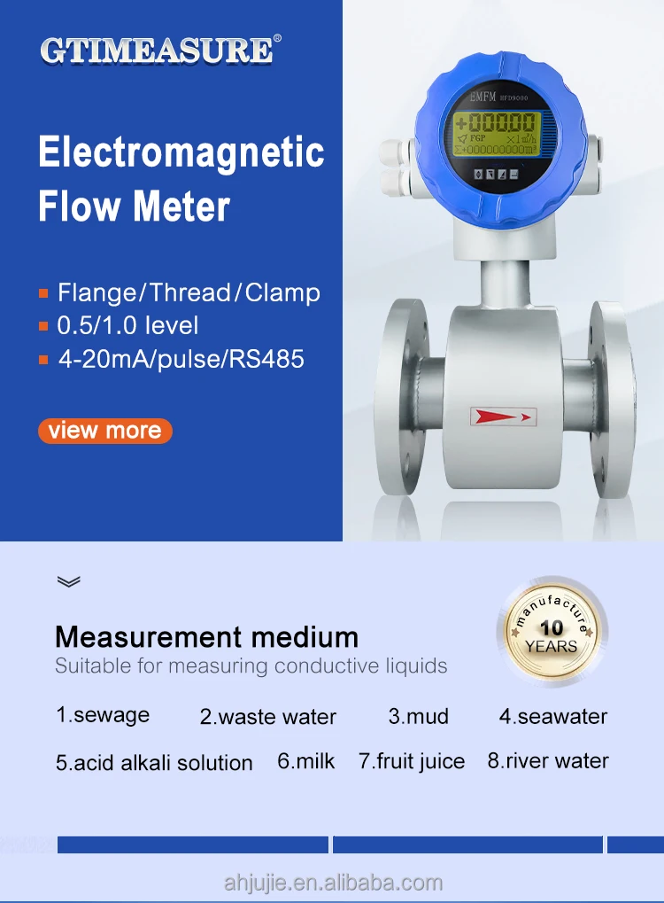 4-20mA RS485 Modbus Sewage Waste Water Mud Slurry Flow Meters 3-inch ...