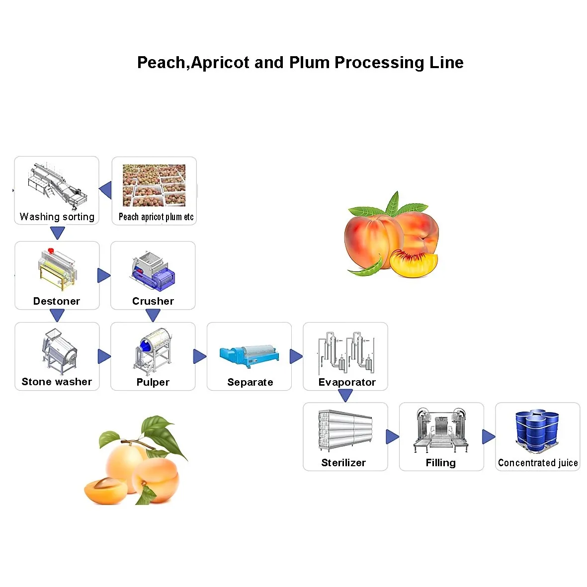 Peach Jam Processing Plant plum Processing Equipment Apricot Processing ...