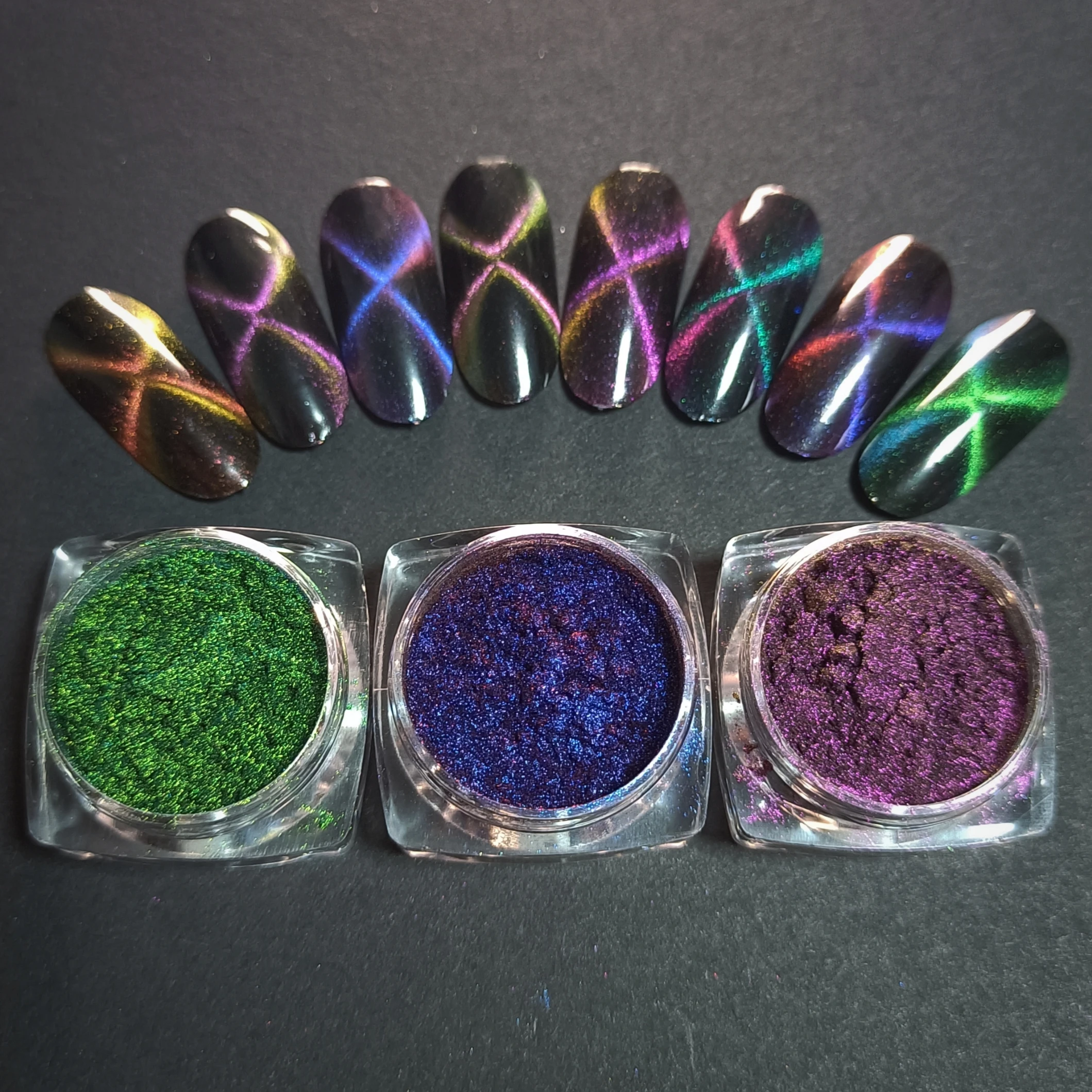 Multichrome 3d 9d Magnetic Pigments Cat Eye Powder For Nails Magnet ...