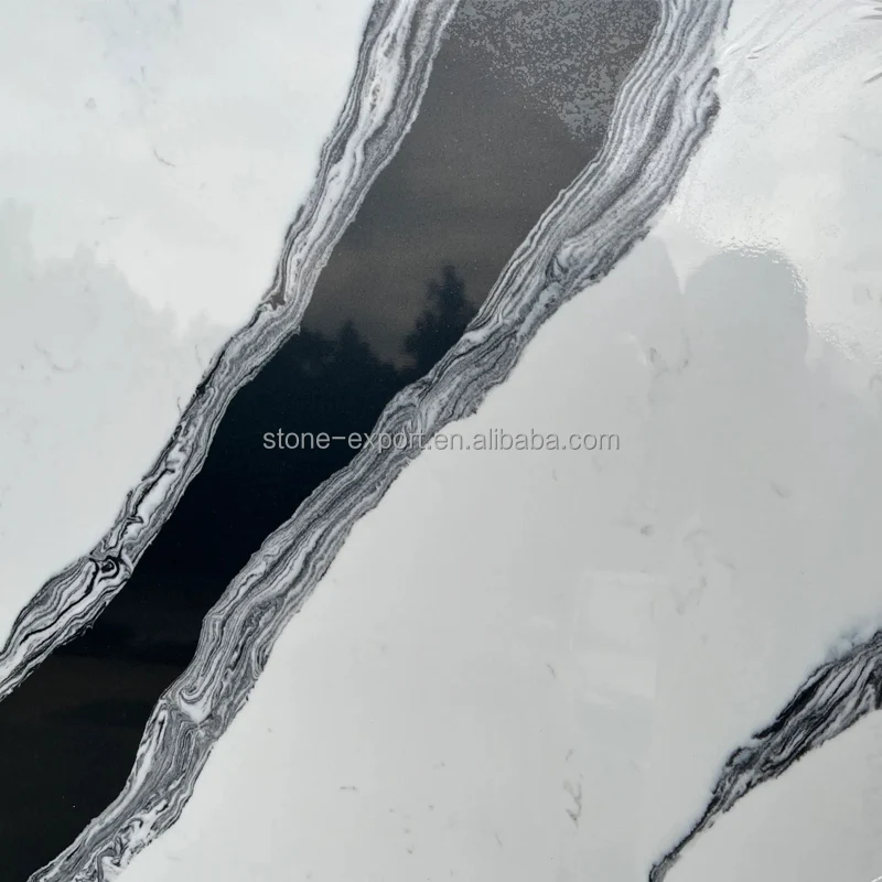 Custom Engineered Stone Quartz Calacatta White Artificial Quartz Stone ...